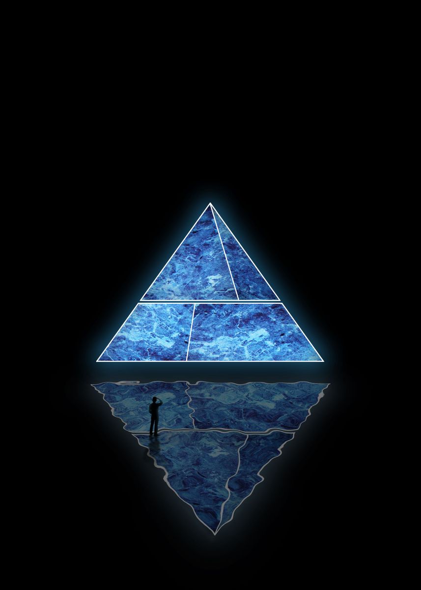 'The blue pyramid' Poster by Daniele Carbini | Displate