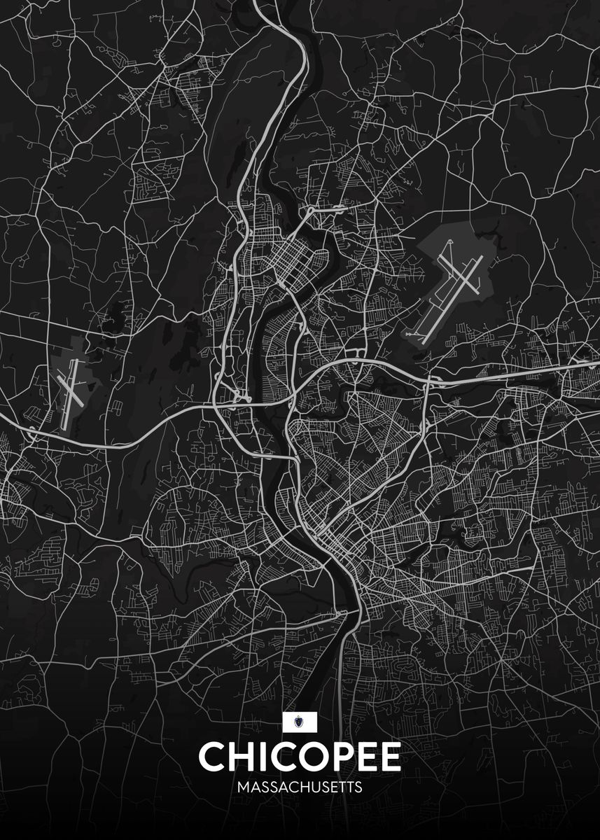 'Chicopee MA' Poster, picture, metal print, paint by IMR Designs | Displate