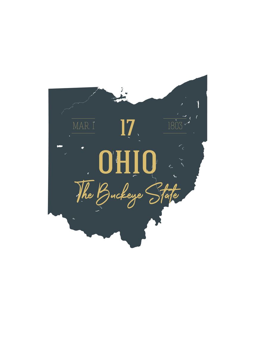 'Ohio State Map USA' Poster by dkDesign | Displate