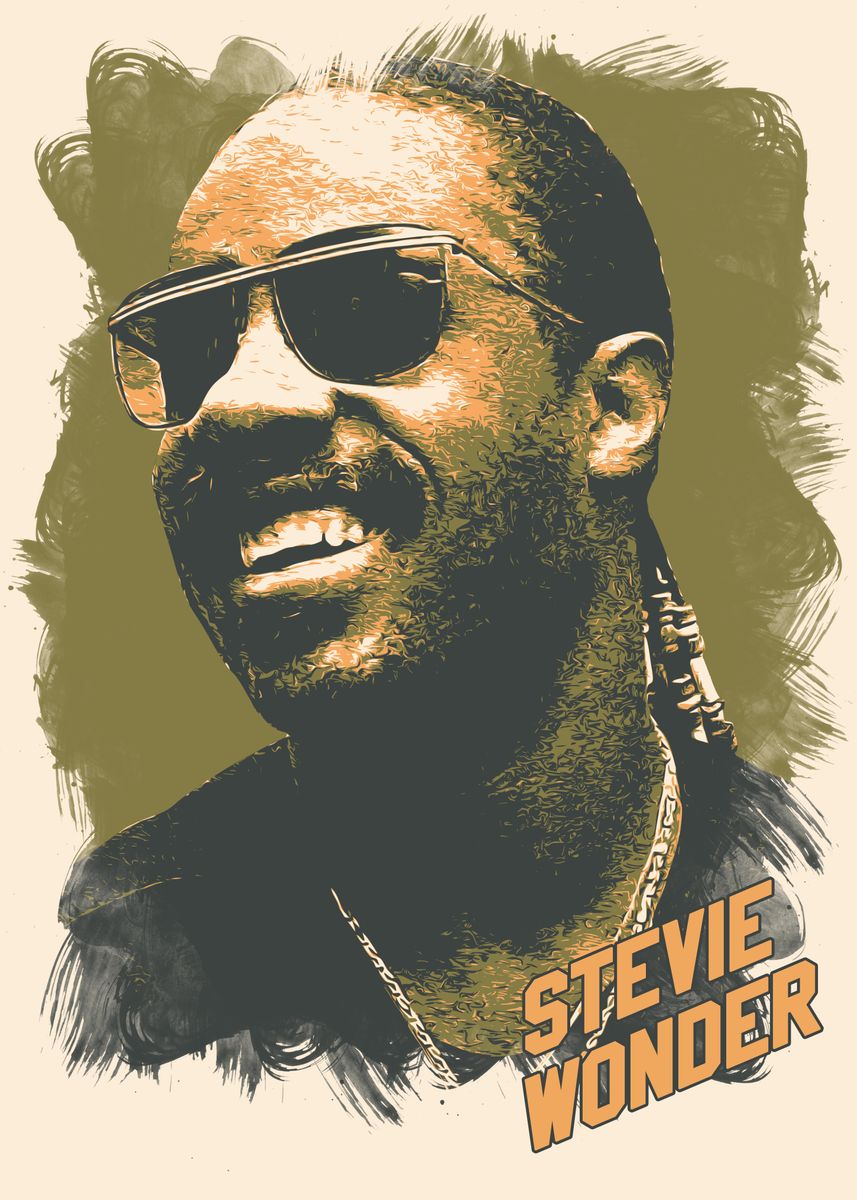 'Stevie Wonder Artwork ' Poster, picture, metal print, paint by Rizky ...