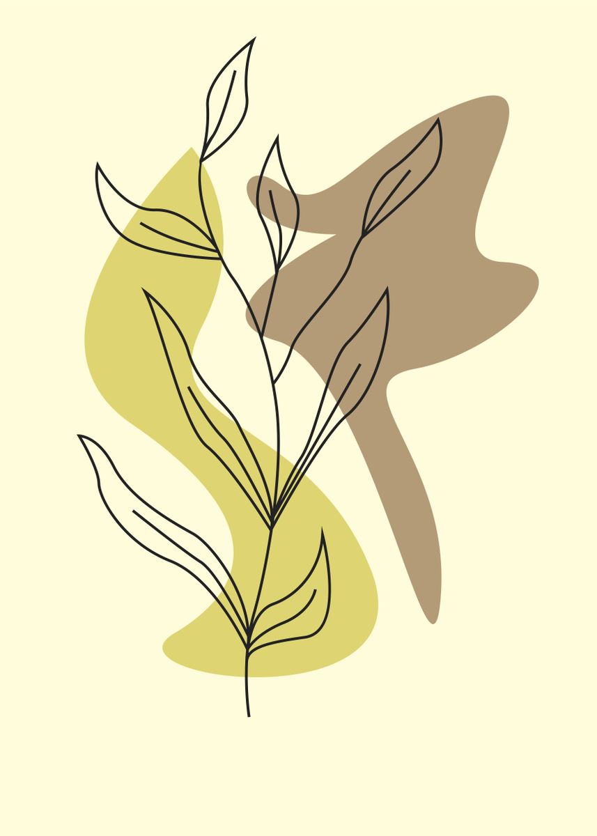 'abstract plant' Poster, picture, metal print, paint by Ratna Mutia ...