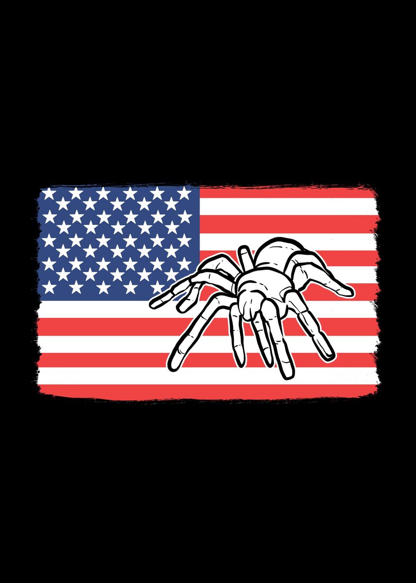 'Spider American Flag' Poster, picture, metal print, paint by ...