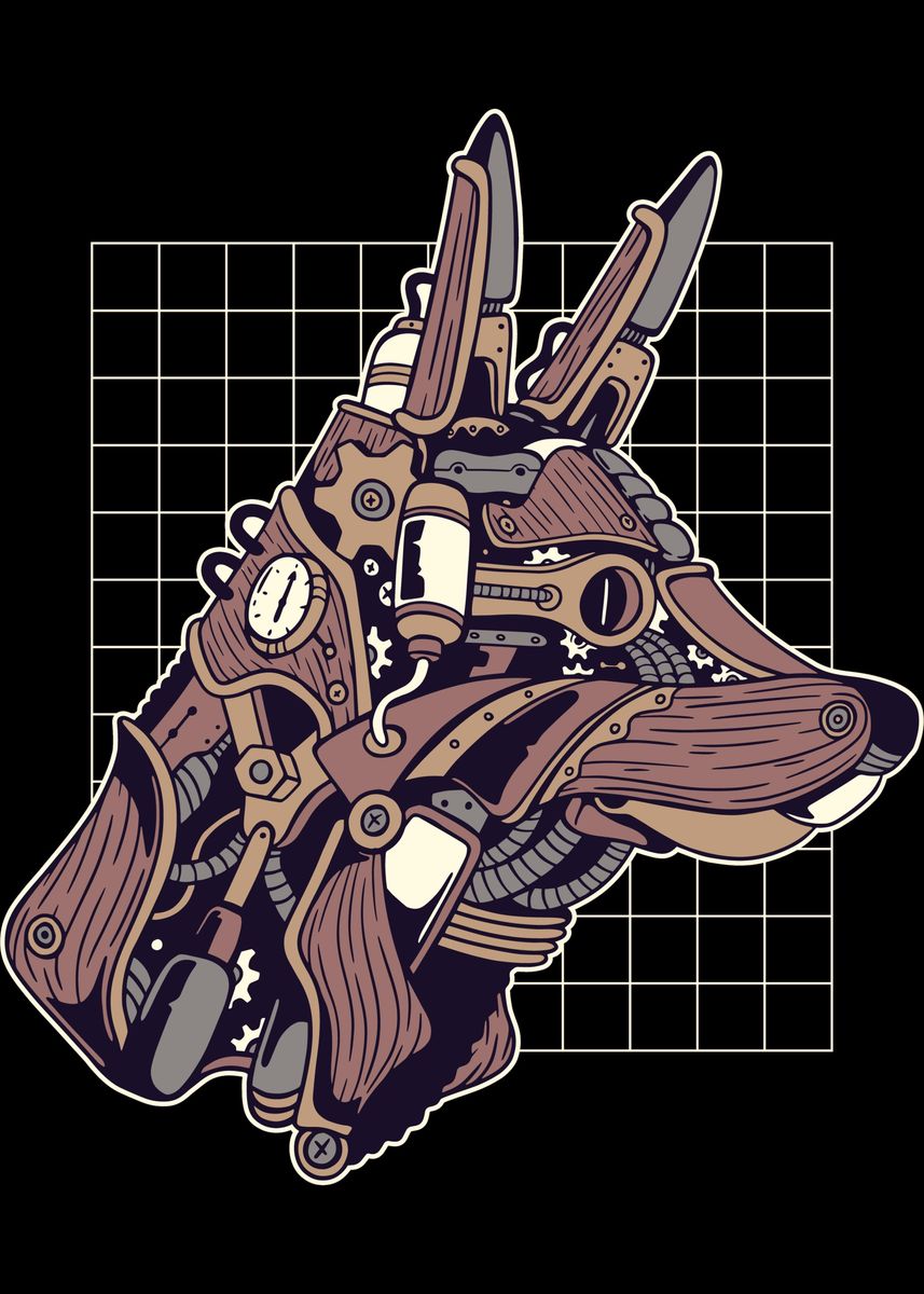 'wolf steampunk ' Poster, picture, metal print, paint by Pirmin | Displate