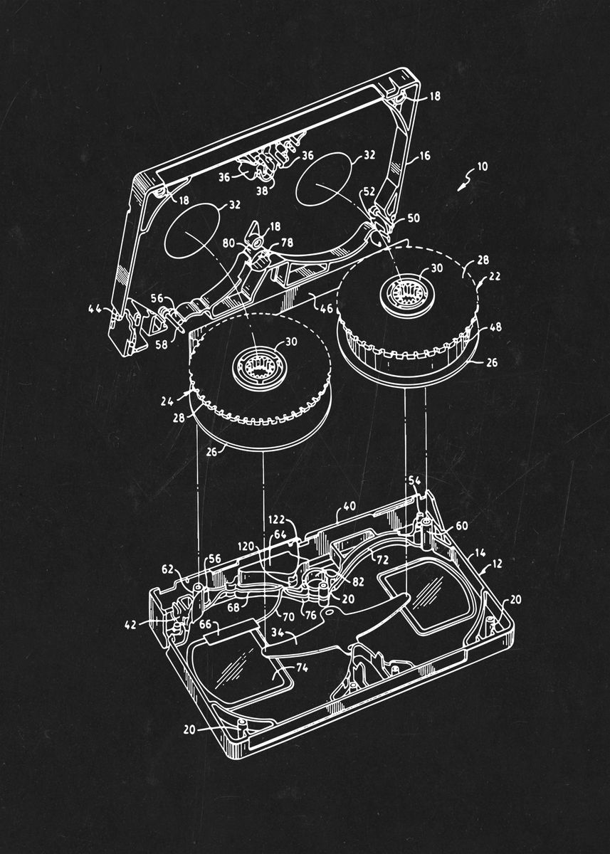 'VHS tape blueprint' Poster, picture, metal print, paint by Designersen ...