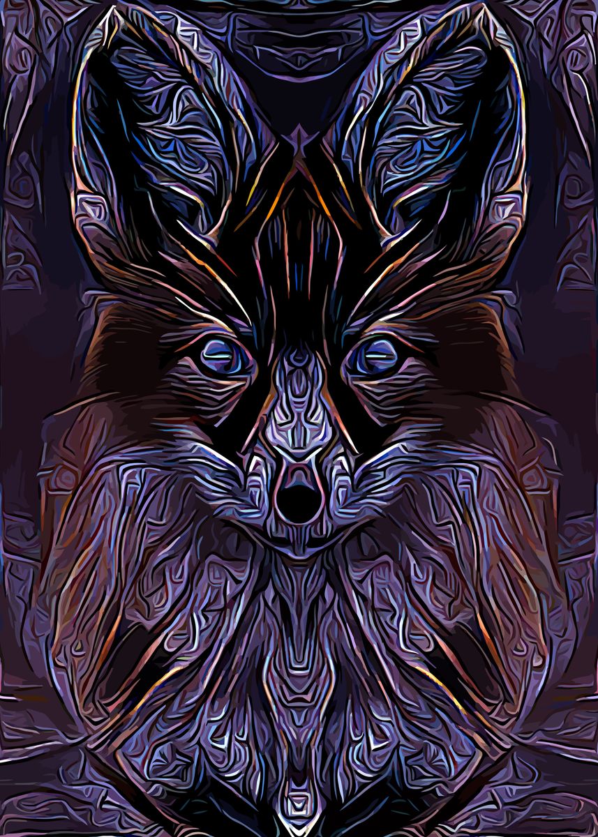 'Fox Dark' Poster, picture, metal print, paint by MasterHead | Displate