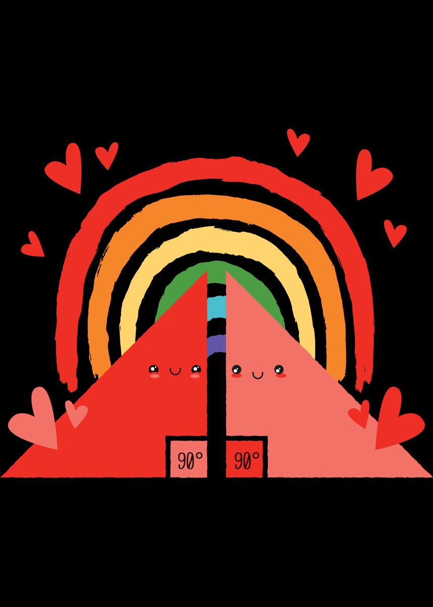 'triangles rainbow ' Poster by Pirmin | Displate