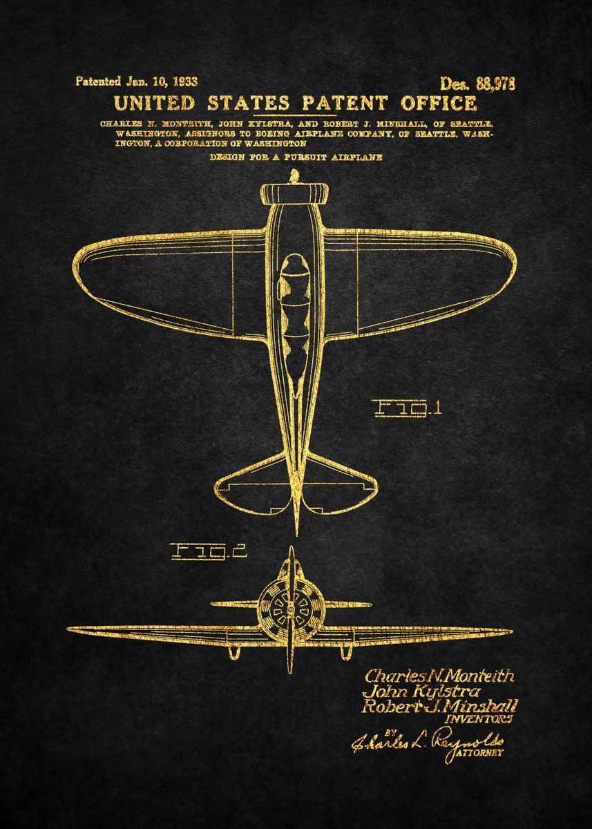 '67 Boeing P29 Patent V' Poster by Daniel Seymour | Displate