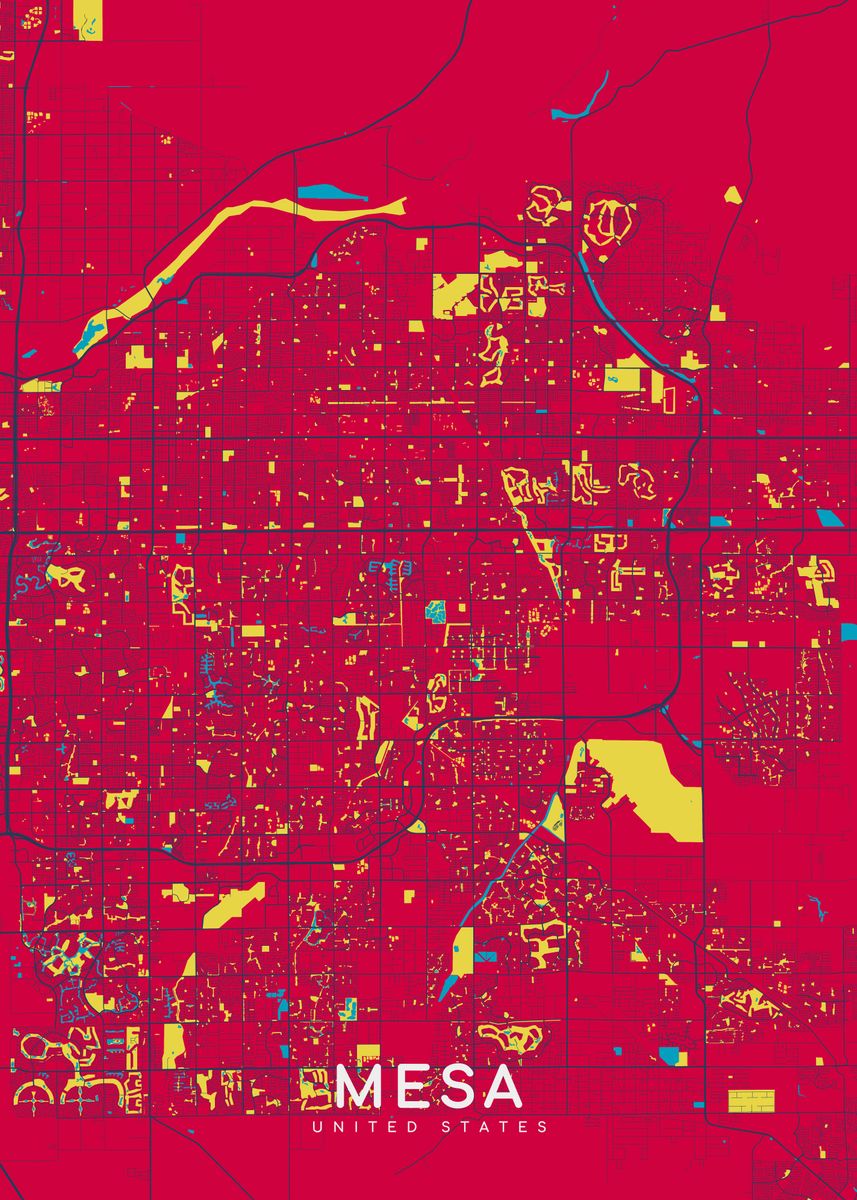 'Mesa' Poster, picture, metal print, paint by mapsies | Displate