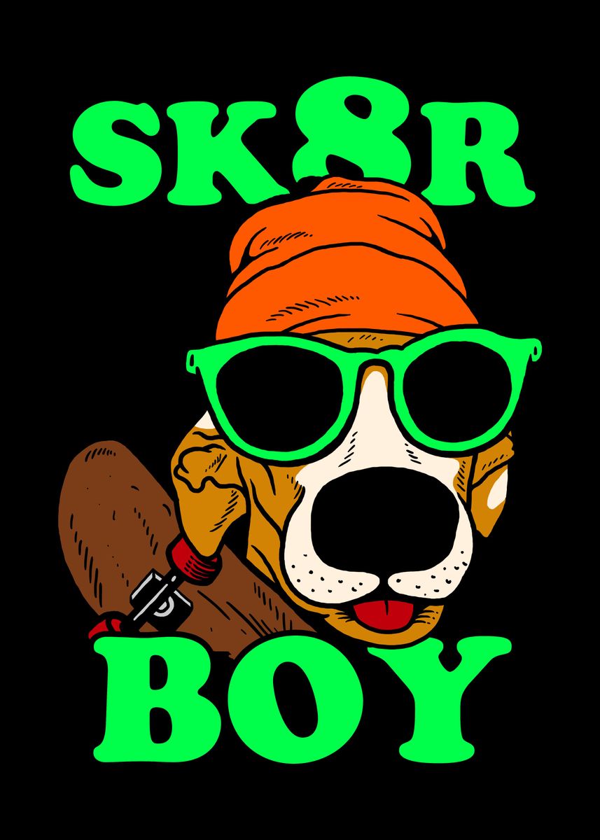 'Sk8r boy' Poster, picture, metal print, paint by Yipptee | Displate