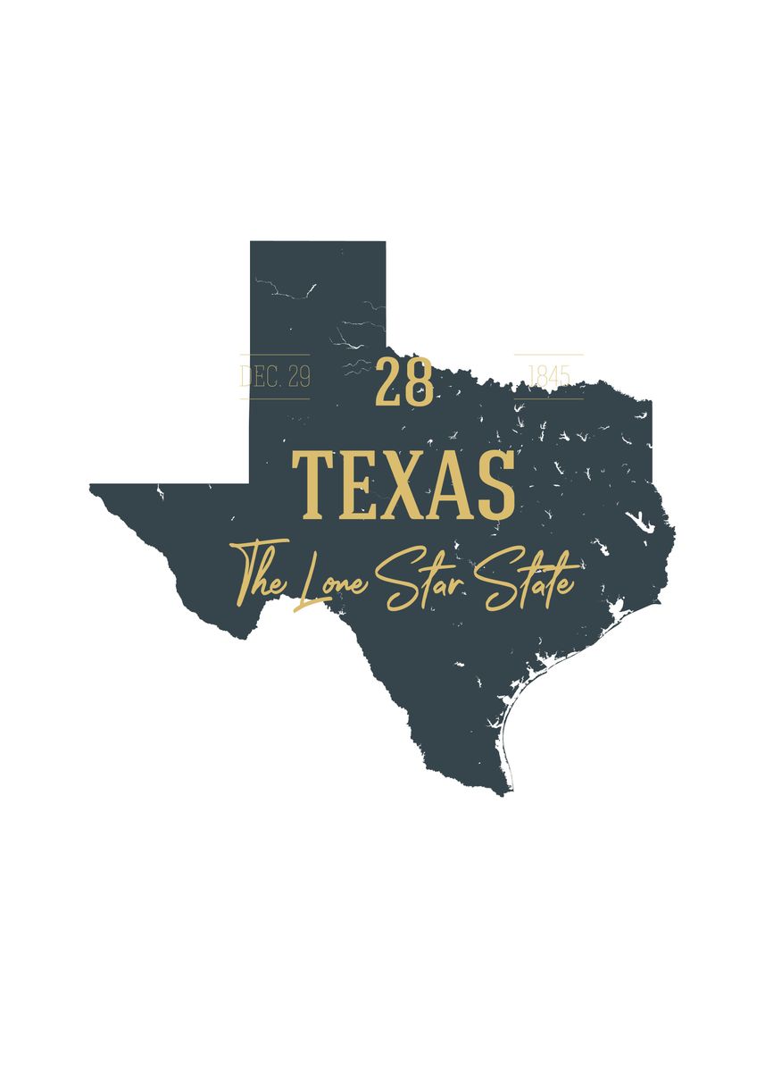 'Texas State Map USA' Poster by dkDesign | Displate