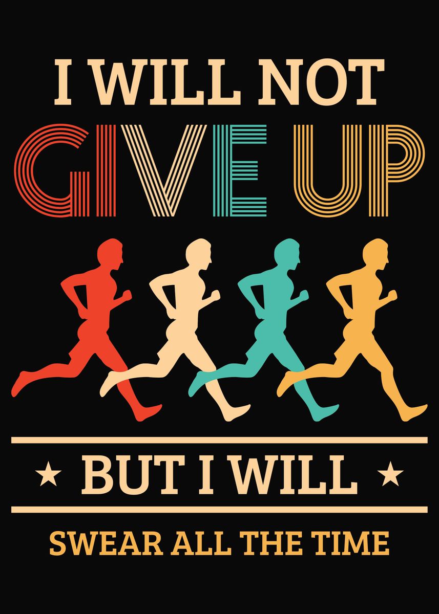 'Marathon Runner Ultra Run' Poster, picture, metal print, paint by ...