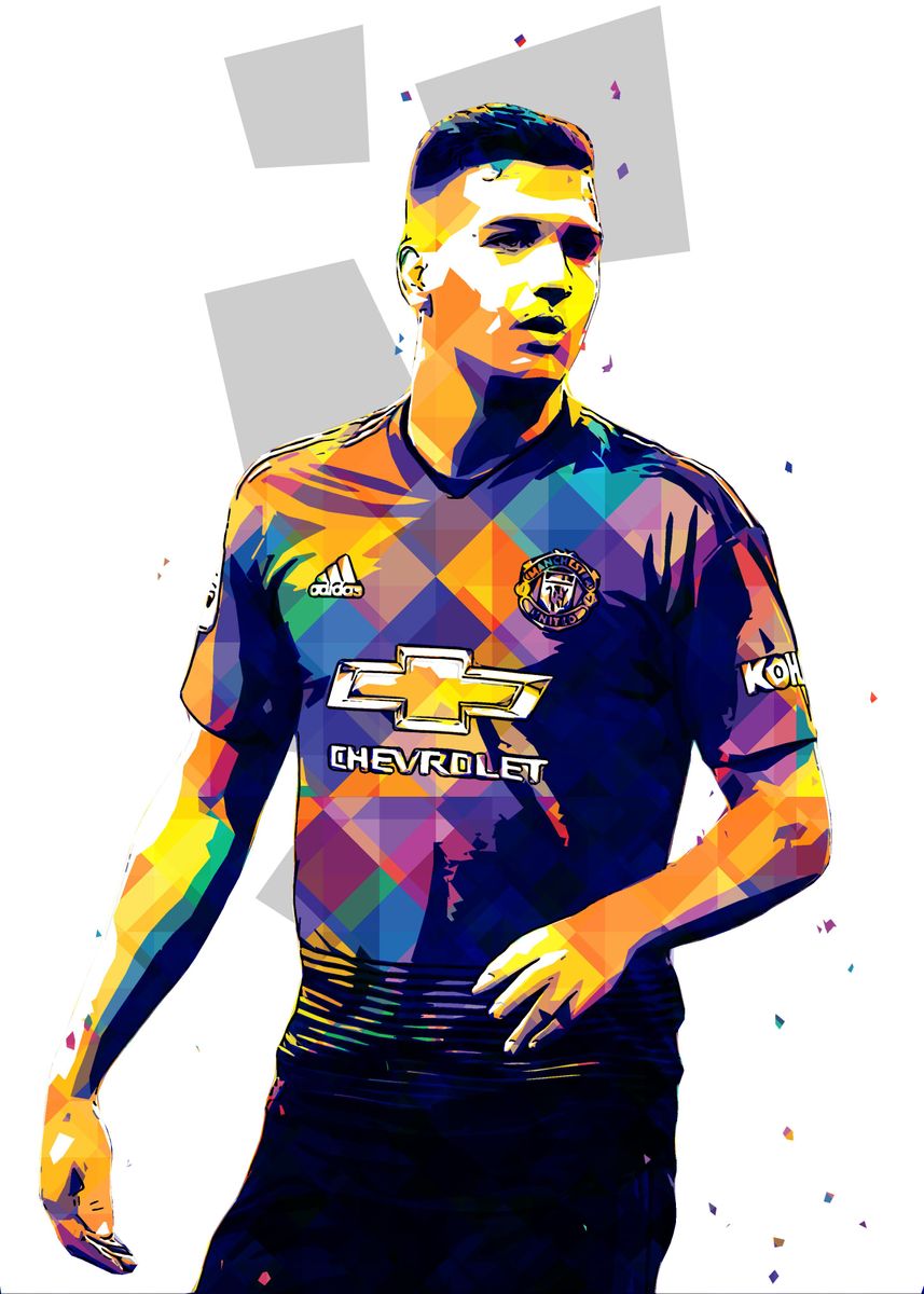 'Diogo Dalot' Poster by RobertHall Studio | Displate