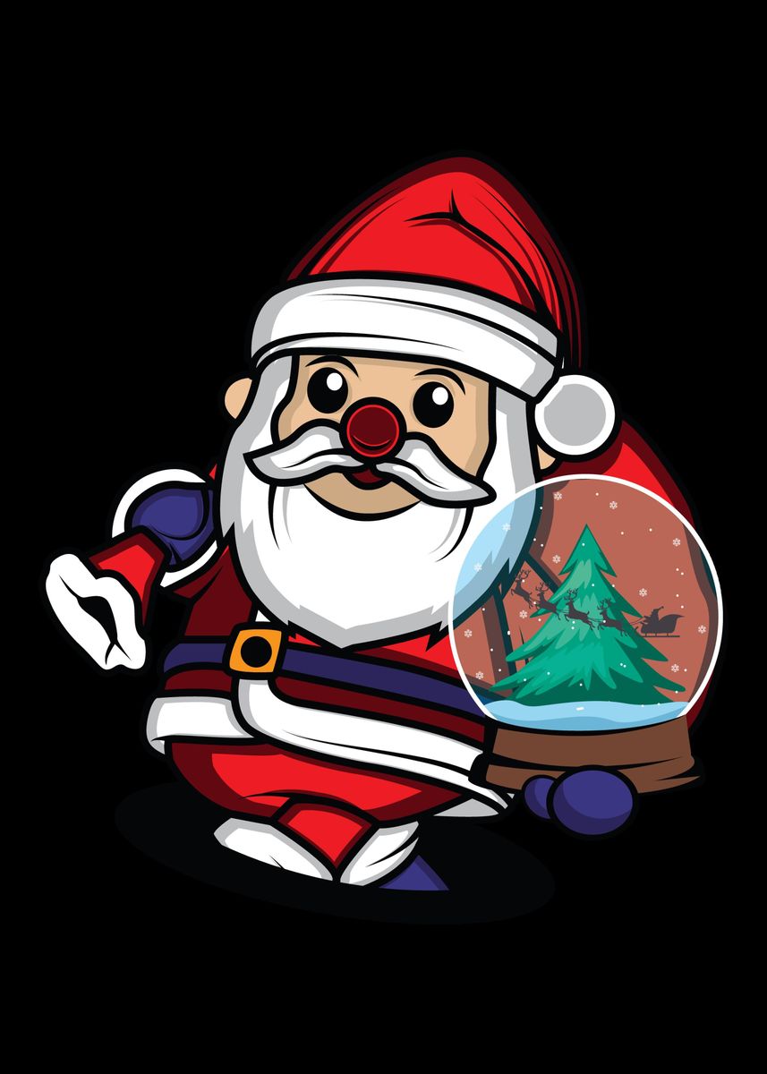'Santa Snow Christmas Decor' Poster by Powdertoastman | Displate