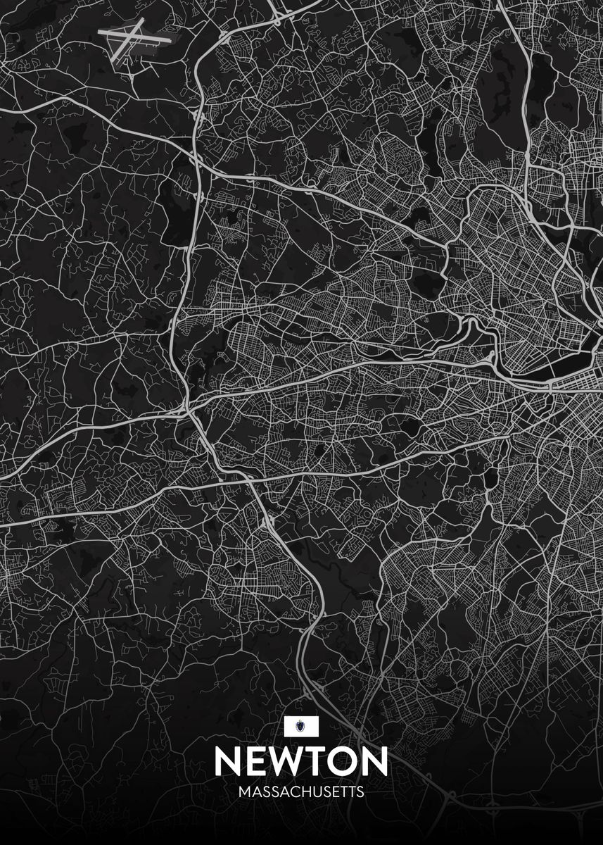 'Newton MA' Poster, picture, metal print, paint by IMR Designs | Displate