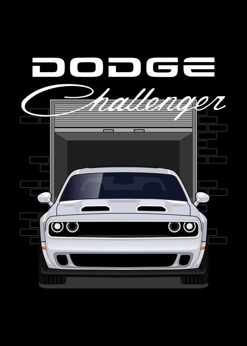 'Dodge Challenger SRT' Poster, picture, metal print, paint by Masje ...