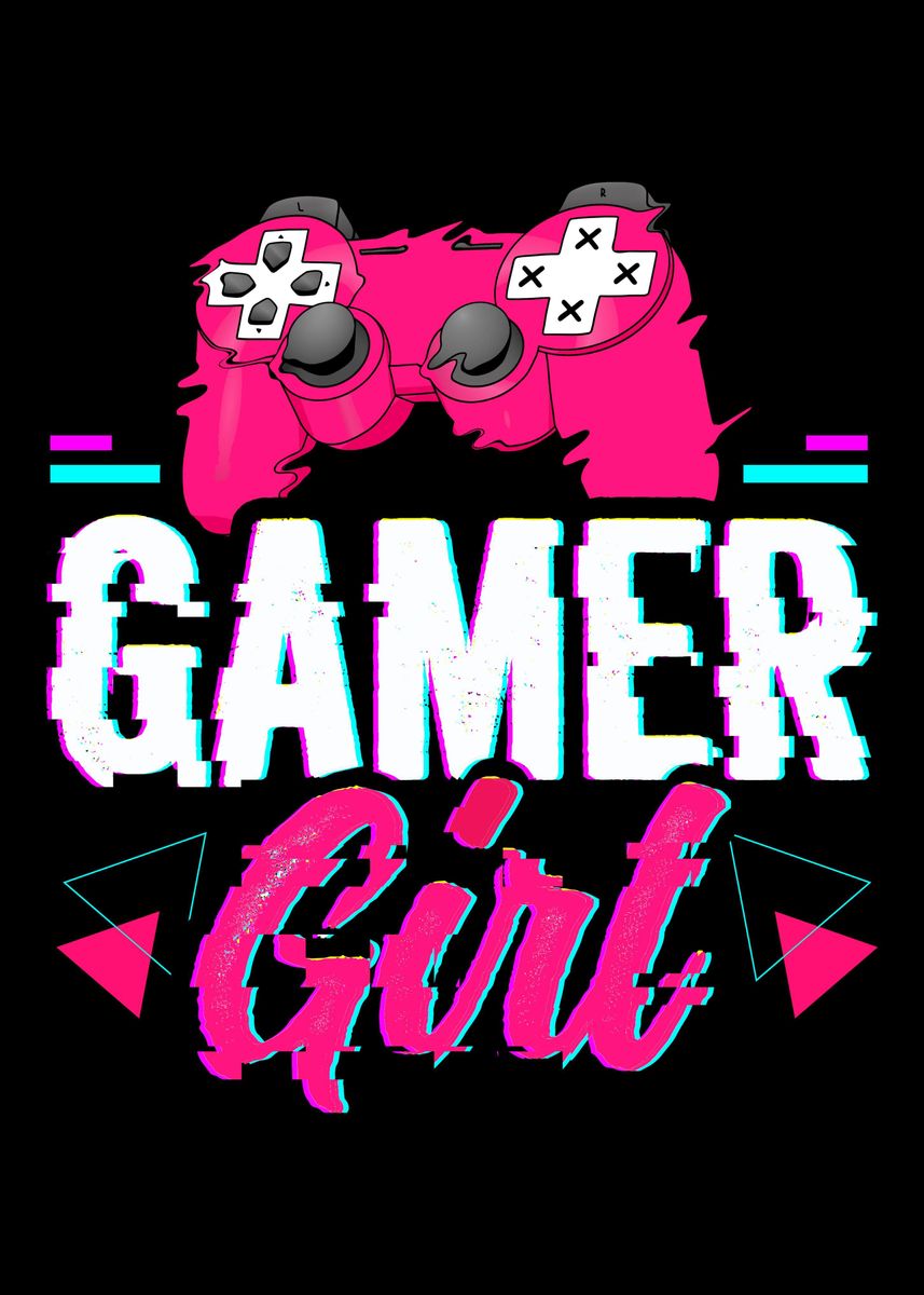 'Gamer Girl Nerd Controller' Poster by LeSheer Displate | Displate