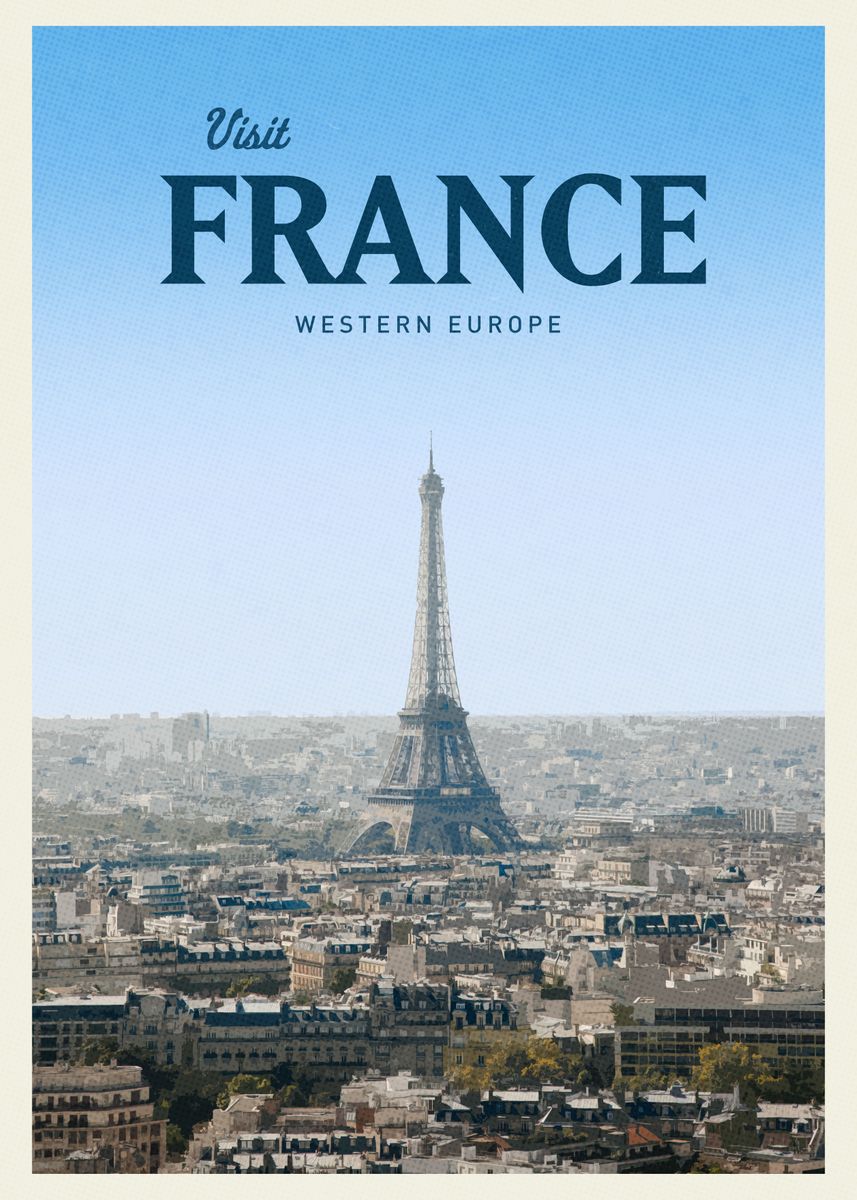 'Visit France' Poster, picture, metal print, paint by Mercury Club ...