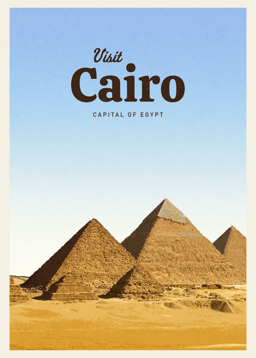 'Visit Cairo' Poster, picture, metal print, paint by Mercury Club ...