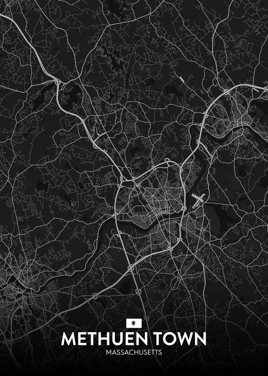 'Methuen Town MA' Poster, picture, metal print, paint by IMR Designs ...