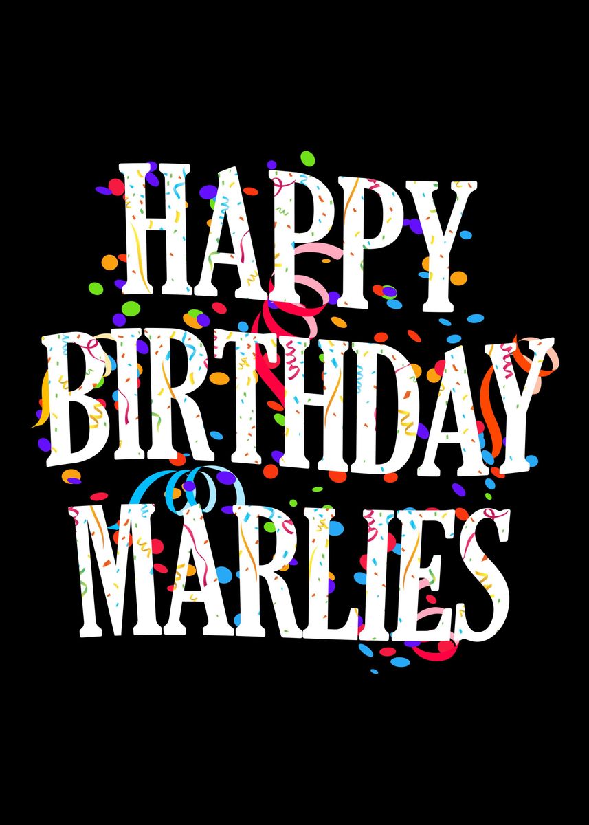 'Happy Birthday Marlies' Poster, picture, metal print, paint by ...