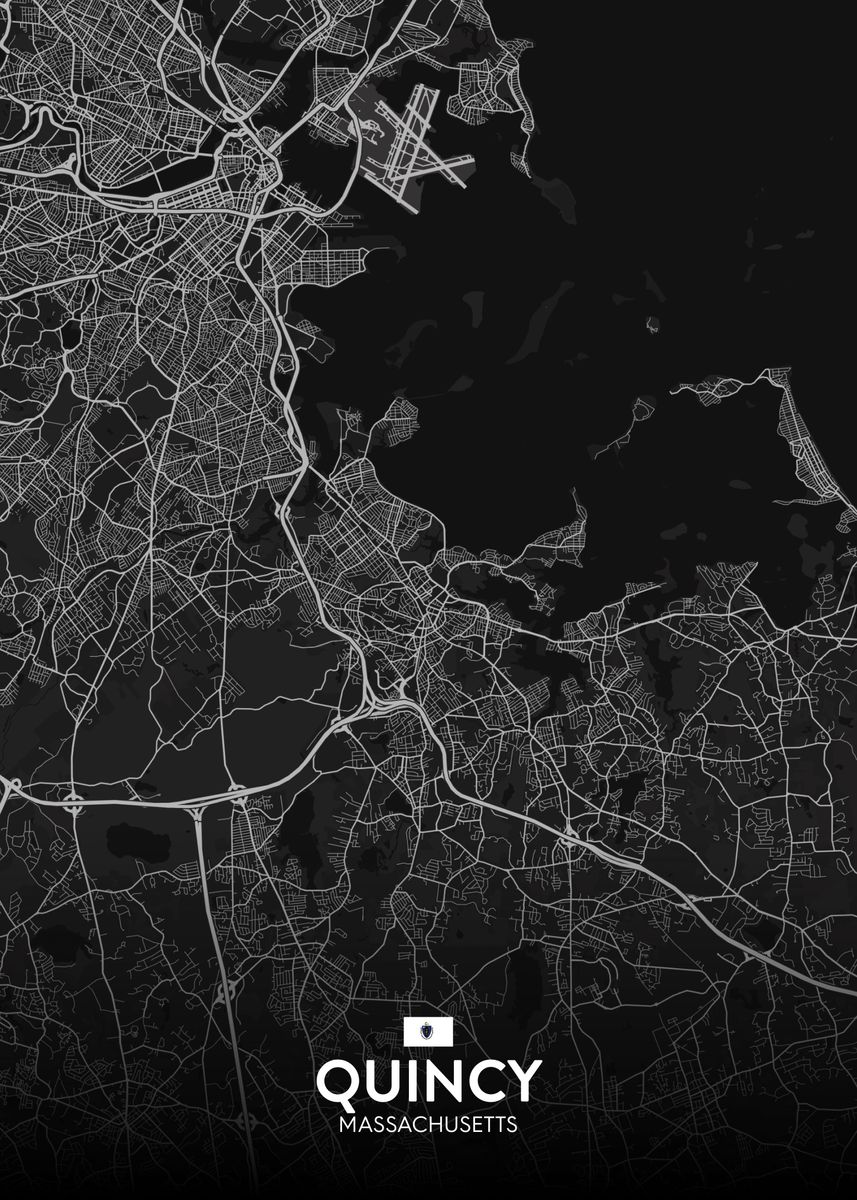 'Quincy MA' Poster, picture, metal print, paint by IMR Designs | Displate