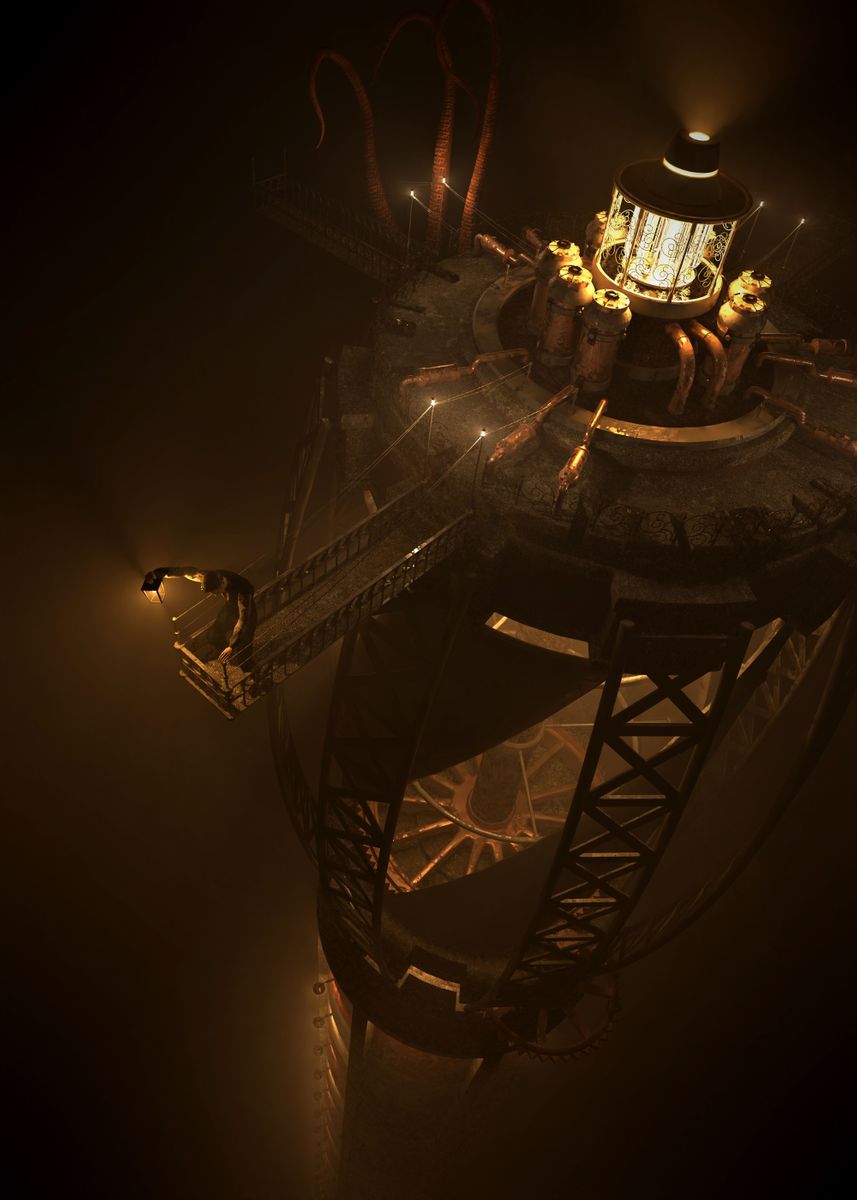 'The lighthouse keeper' Poster, picture, metal print, paint by Luca ...