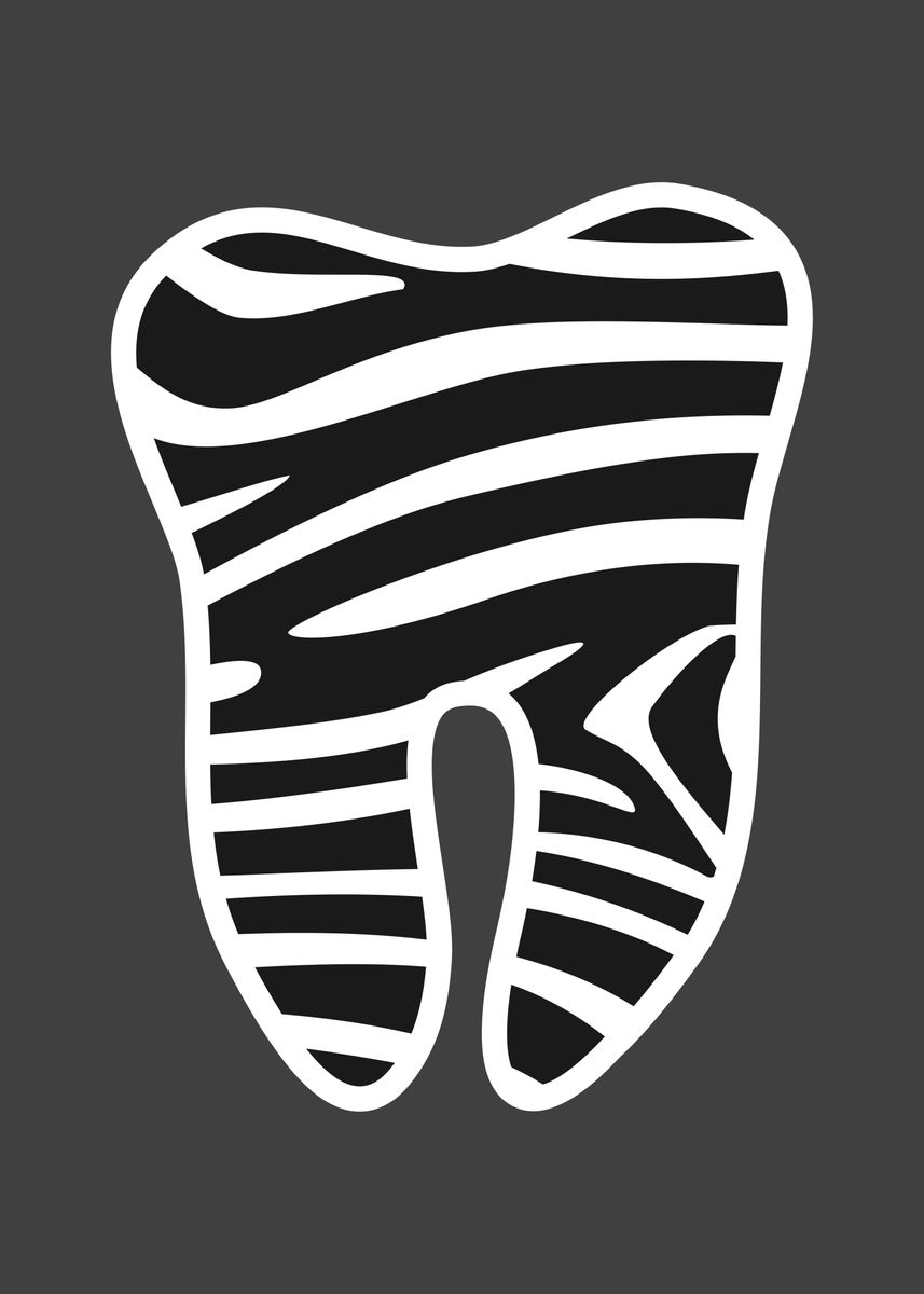 'Tooth Zebra' Poster, picture, metal print, paint by Hexor | Displate