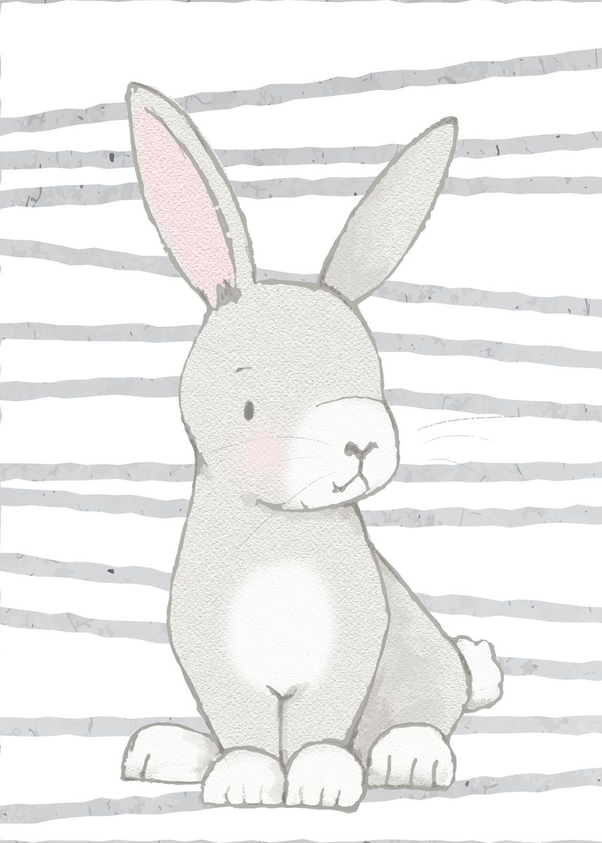 'Kids Room Deco cute Rabbit' Poster by KalliDesignShop | Displate
