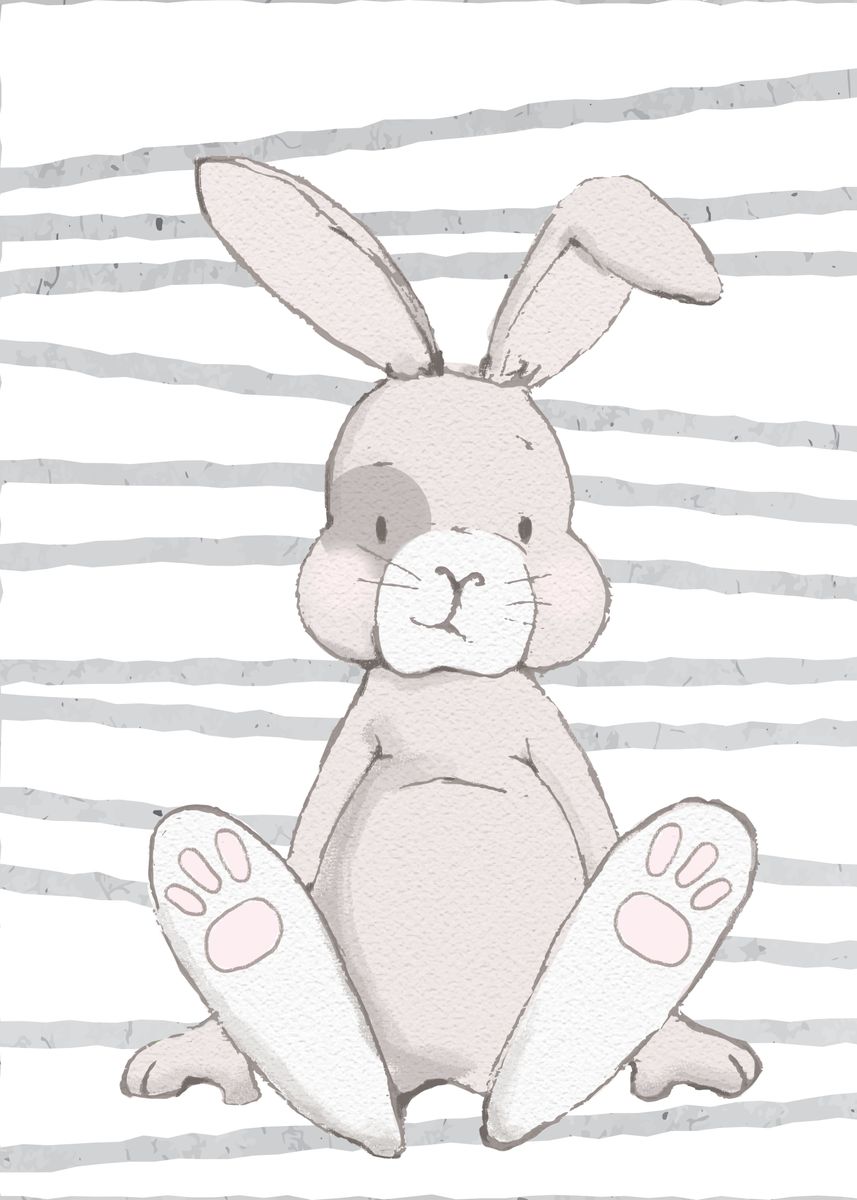 'cute little Rabbit Art' Poster, picture, metal print, paint by ...