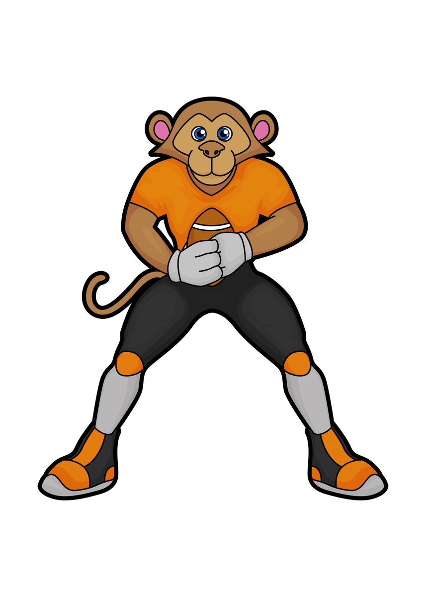 'Monkey Football Sports' Poster, picture, metal print, paint by Markus ...