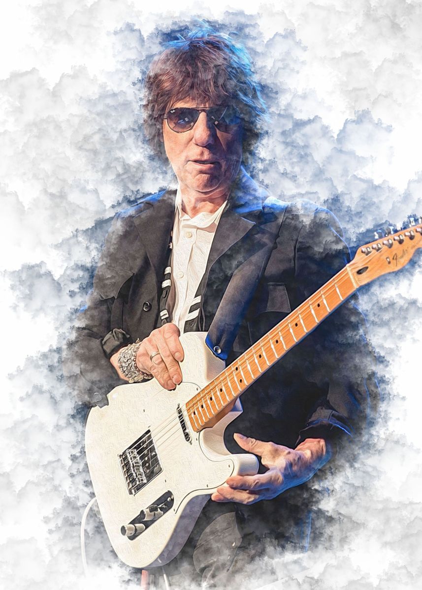 'Jeff Beck' Poster, picture, metal print, paint by Sabiqul Fahmi | Displate