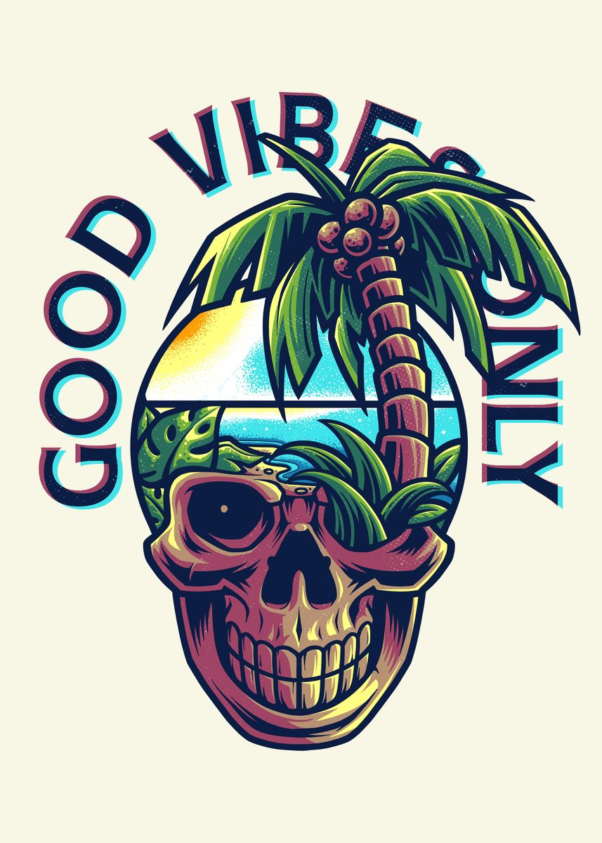 'Skully Beach' Poster, picture, metal print, paint by Angoes25 ...