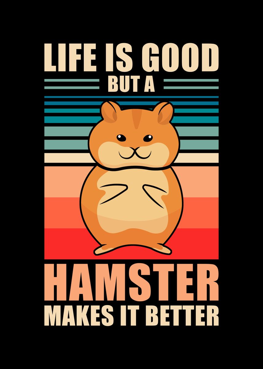 'Hamster' Poster, picture, metal print, paint by schmugo | Displate