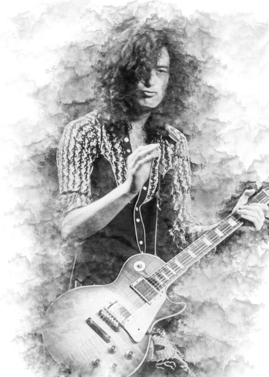 'Jimmy Page' Poster, picture, metal print, paint by Sabiqul Fahmi ...