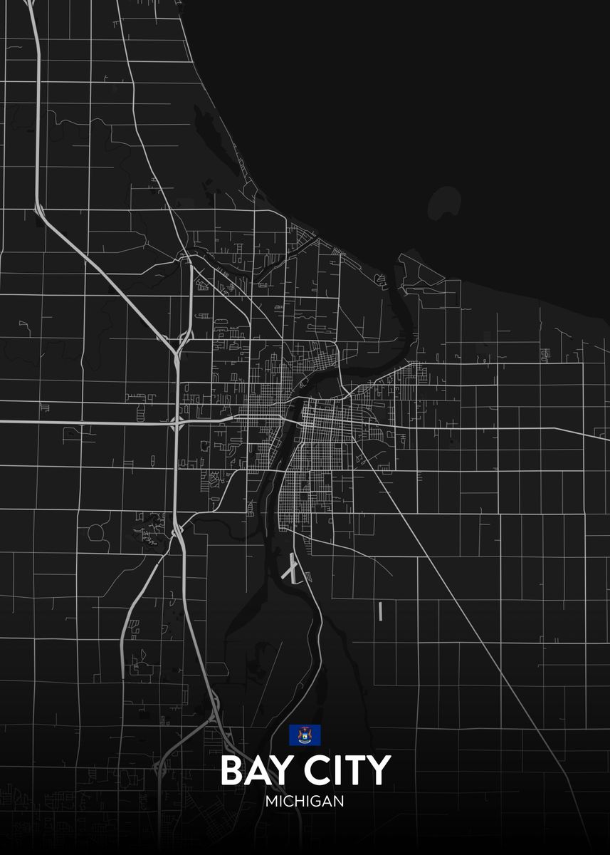 'Bay City MI' Poster, picture, metal print, paint by IMR Designs | Displate