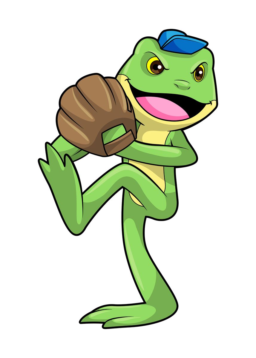 'Frog Baseball Glove Hat' Poster by Markus Schnabel | Displate