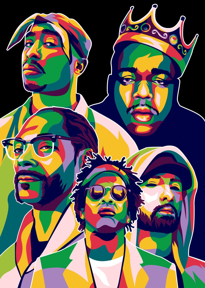 'Legendary Rapper' Poster, picture, metal print, paint by Indra Gunawan ...