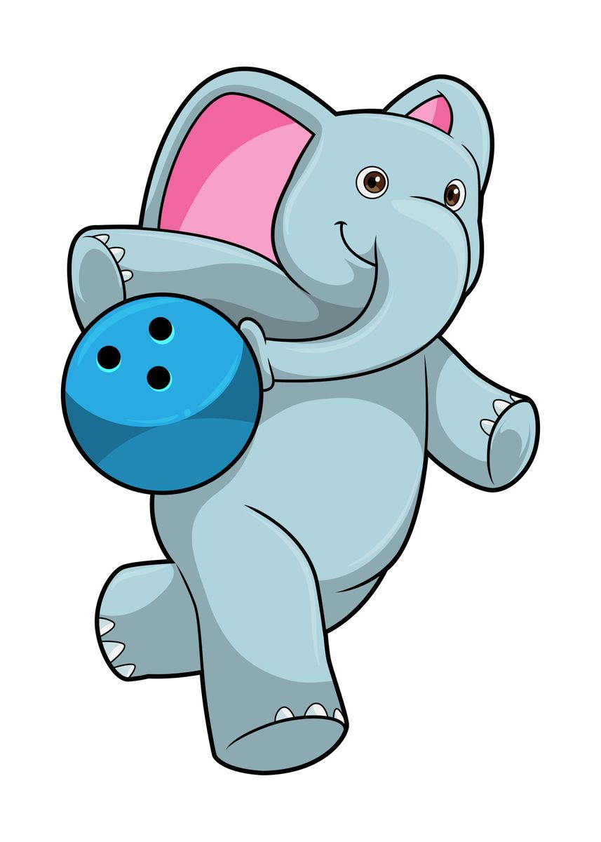 'Elephant Bowling Sports' Poster, picture, metal print, paint by Markus ...
