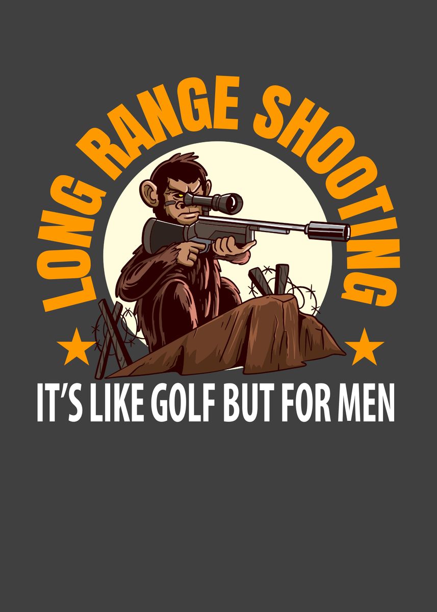 'Long range shooting monkey' Poster, picture, metal print, paint by ...