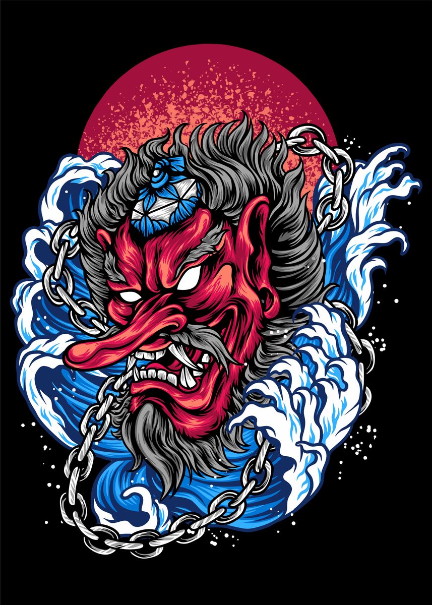 'Oni Samurai' Poster by Hoang Long | Displate