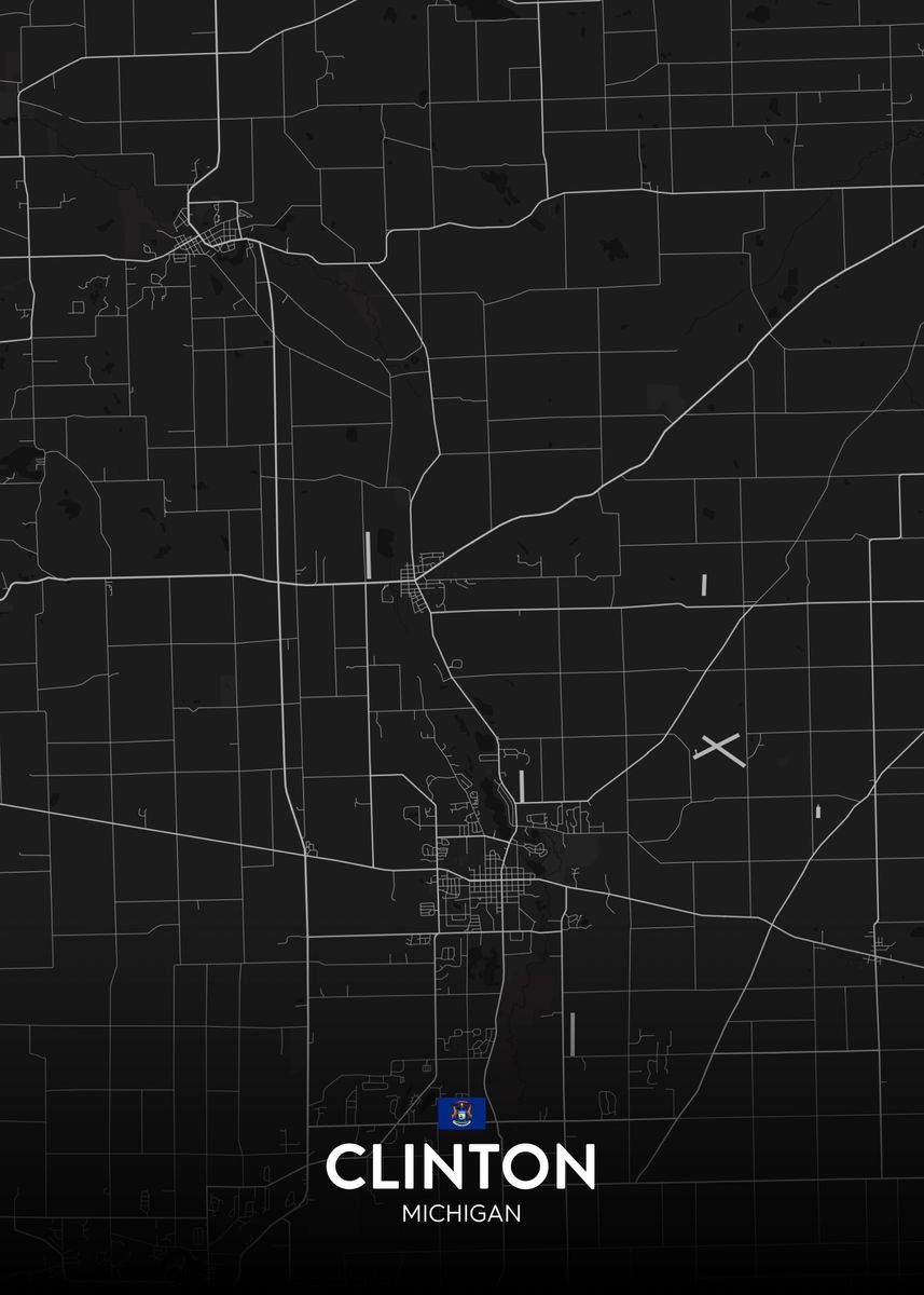 'Clinton MI' Poster by IMR Designs | Displate