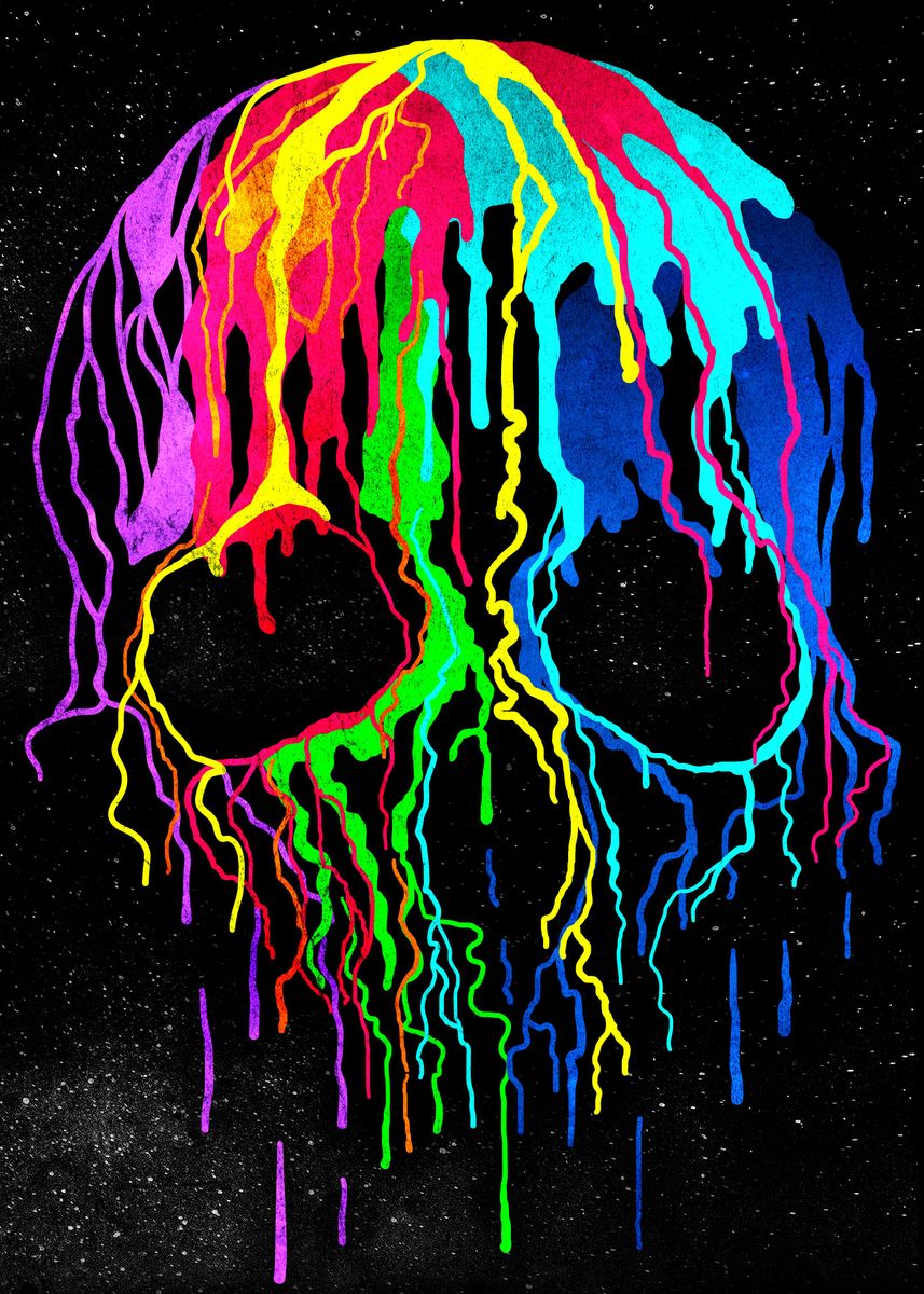 'skull colors design' Poster, picture, metal print, paint by almost ...