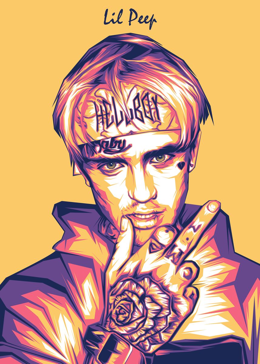 'Lil Peep Music Rapper' Poster, picture, metal print, paint by Lucky ...
