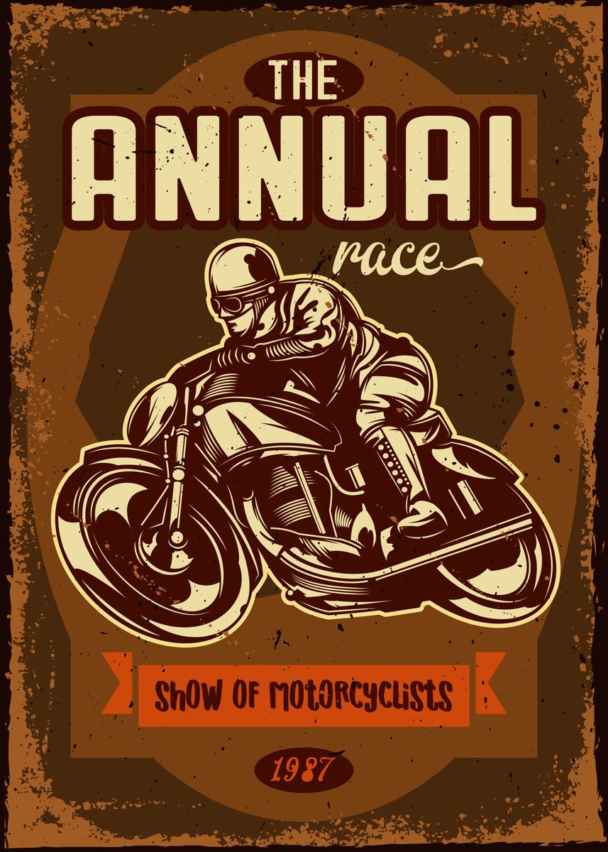 'Race vintage ' Poster, picture, metal print, paint by Biopic Studio ...