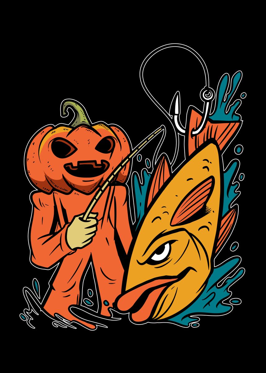 'Halloween Fishing' Poster by NAO | Displate