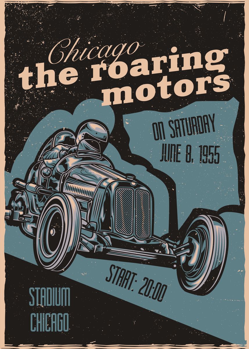 'Car race' Poster, picture, metal print, paint by Biopic Studio | Displate