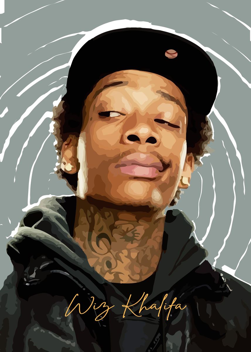 'wiz khalifa' Poster, picture, metal print, paint by for Alms | Displate