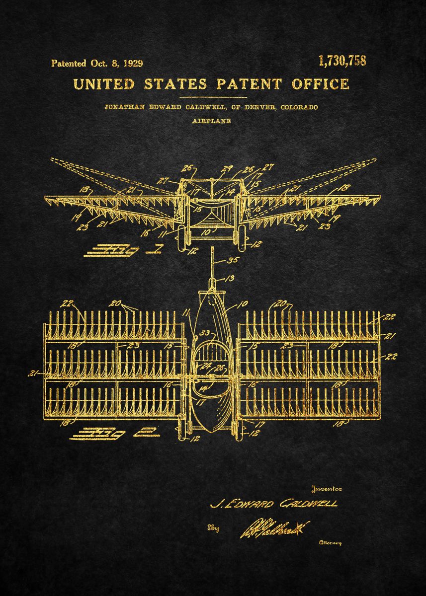 '76 1929 Airplane Patent P' Poster by Daniel Seymour | Displate