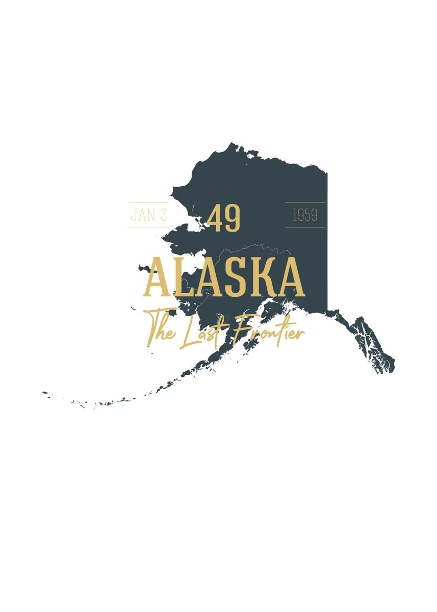 'Alaska State Map USA' Poster by dkDesign | Displate