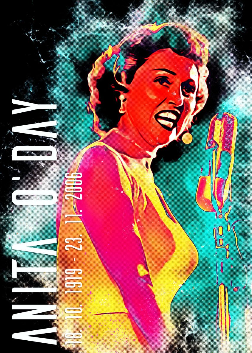 'Anita ODay' Poster, picture, metal print, paint by Petra Rommelfanger ...